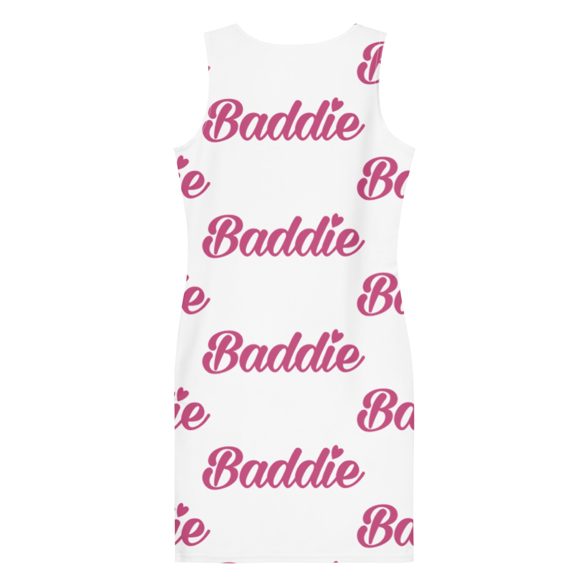Certified Baddie Club White Baddie (Pink Print) Dress