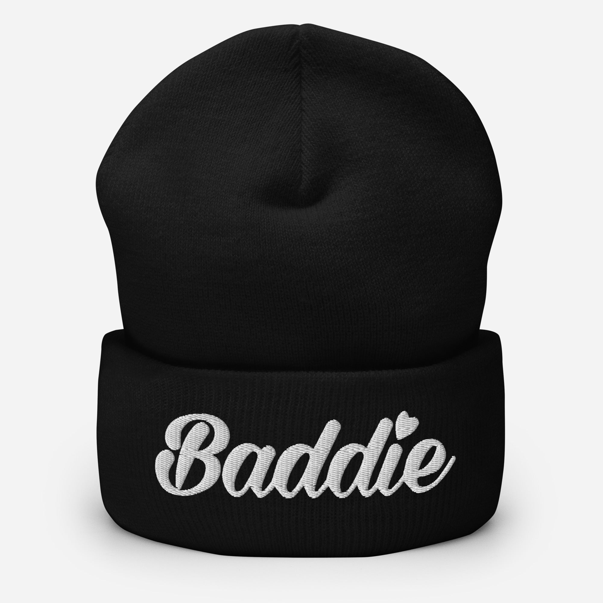 Certified Baddie Club Cuffed Beanie W/ Baddie Logo (White Thread)